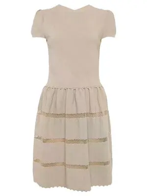 Valentino Garavani Knit Mesh Mini Dress - Neutrals