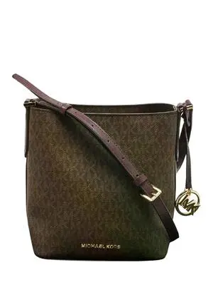 Michael Kors Monogram Coated Canvas Bucket Bag - Brown