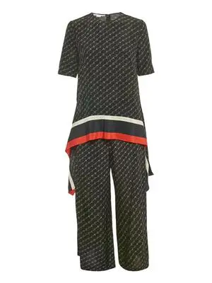 Stella McCartney Logo-print Silk Suit - Black
