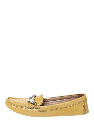 Miu Miu Patent Leather Loafers - Yellow