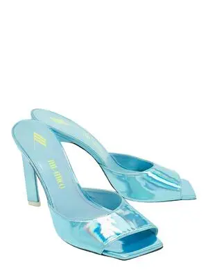 Attico 115mm Devon Leather Heeled Sandals - Blue
