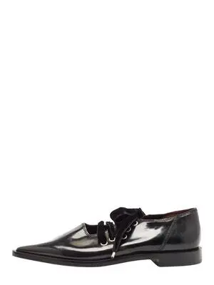 Marc Jacobs Pointed-toe Lace-up Flats - Black