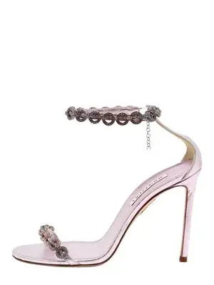 AQUAZZURA 115mm Love Link Embellished Sandals - Purple