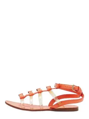 Tory Burch Transparent-strap Flat Sandals - Orange