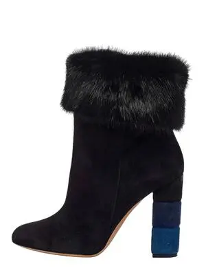 FERRAGAMO 11 0mm Suede Boots - Black