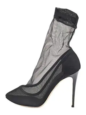 Dolce & Gabbana 105mm Tulle Boots - Black