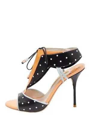 SOPHIA WEBSTER Polka-dot Leather High Heel Sandals - Black