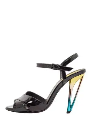 Fendi Patent Leather Ankle-strap Sandals - Black