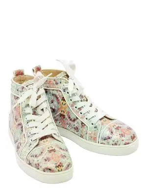 CHRISTIAN LOUBOUTIN Louis Snakeskin High-top Sneakers - White