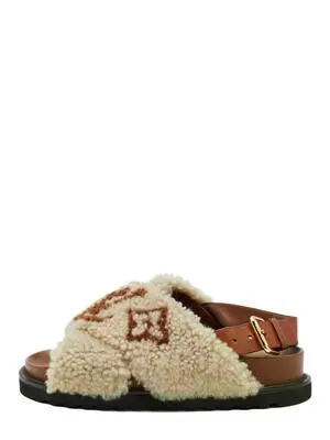 LOUIS VUITTON Shearling Paseo Mules