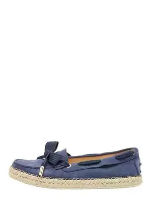 TOD'S Bow-detail Suede Espadrilles - Blue