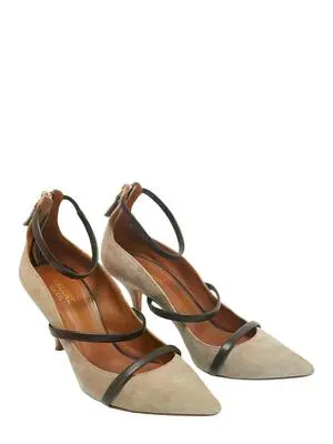 MALONE SOULIERS Robyn Suede Ankle-strap Pumps - Neutrals