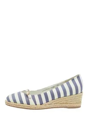 FERRAGAMO Audrey Striped Wedge Espadrilles - Blue