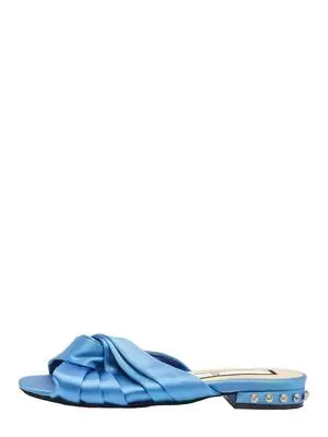 N°21 Knot-detail Satin Sandals - Blue