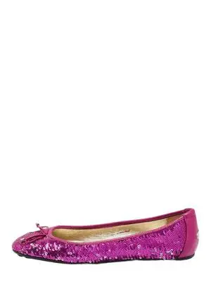 JIMMY CHOO Sequins Leather Ballet Flats - Pink