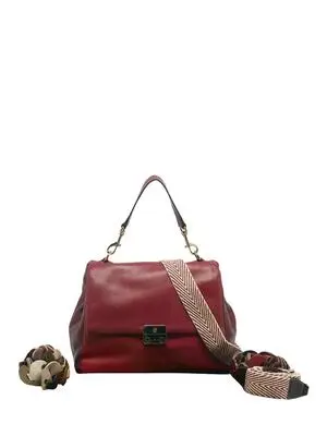 Carolina Herrera Leather Color-block Bag - Red