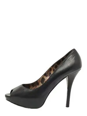 Dolce & Gabbana Leather Platform Pumps - Black
