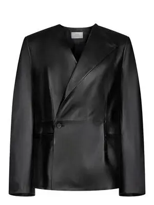 Loulou De Saison Paoli Asymmetric Leather Jacket - Black