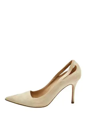 Manolo Blahnik Suede Pointed-toe Pumps - Neutrals
