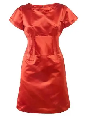 Celine Satin Corset Dress - Red