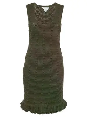 Bottega Veneta Crochet Fringe-trim Midi Dress - Green