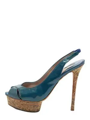 LE SILLA 150mm Platform Slingback Sandals - Blue