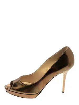 JIMMY CHOO 100mm Metallic-leather Pumps - Gold