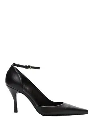 Loulou De Saison 85mm Carllas Asymmetric Ankle Strap Pumps - Black