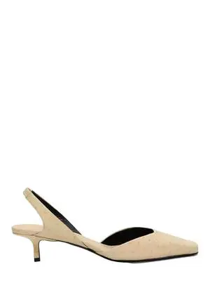 Loulou De Saison Sully Square-toe Slingback Pumps - Neutrals