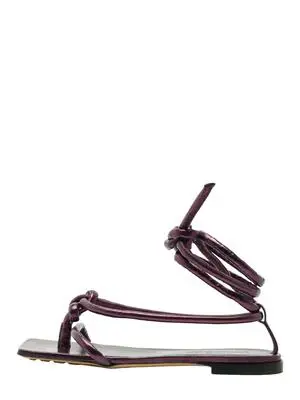 Bottega Veneta Knotted Ankle-strap Sandals - Purple