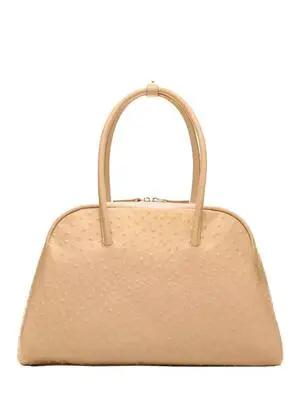 Loulou De Saison Darren Textured Leather Travel Bag - Neutrals