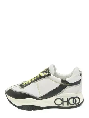 JIMMY CHOO Logo-detail Leather Sneakers - White