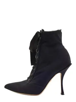 Dolce & Gabbana Lace-up Stiletto Boots - Black