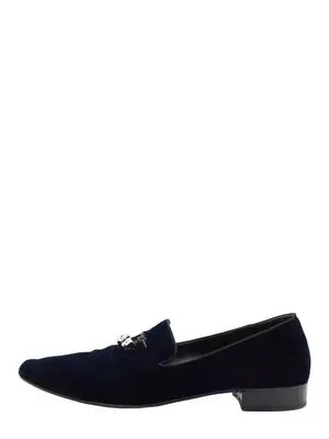 GIUSEPPE ZANOTTI Dice Charms Velvet Loafers - Blue