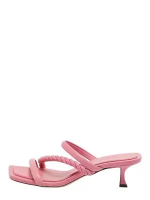 JIMMY CHOO Diosa Twisted Leather Sandals - Pink