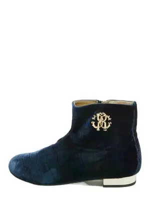 Roberto Cavalli Crocodile-embossed Boots - Blue