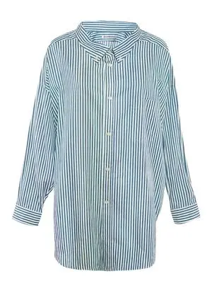 Balenciaga Striped Cotton Shirt - Blue