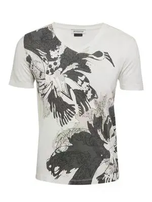 Versace Printed V-neck T-shirt - White
