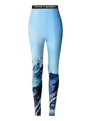 Perfect Moment Logo-waistband Leggings - Blue