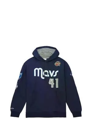 Mitchell & Ness Nba Dallas Mavericks Dirk Nowitzki Fleece Hoodie - Blue
