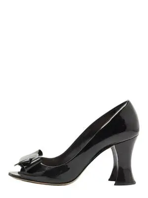 Miu Miu Bow Patent-leather Pumps - Black