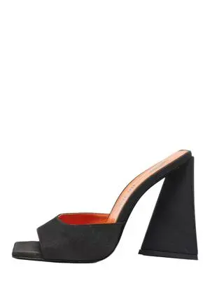 Attico Devon Satin Block-heel Sandals - Black
