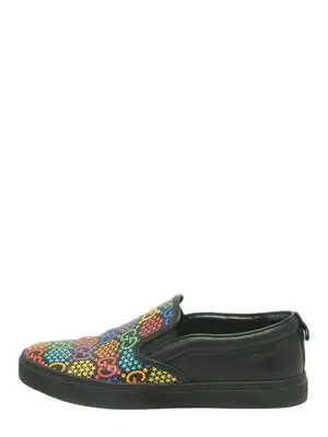 Gucci Logo-motif Leather Slip-on Sneakers - Black