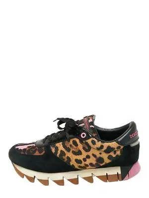 Dolce & Gabbana Leopard-print Low-top Sneakers - Black