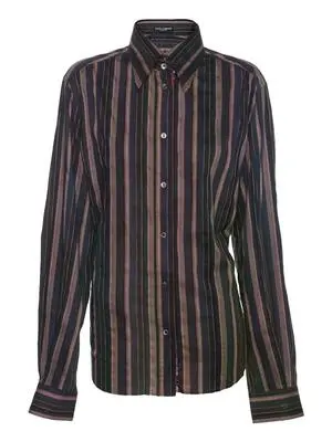 Dolce & Gabbana Striped Button Shirt - Purple