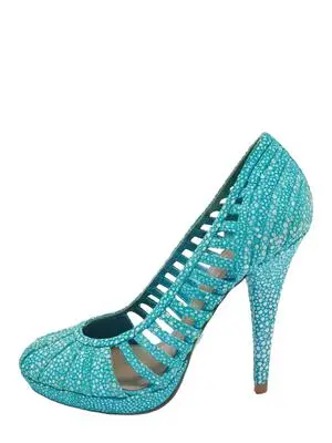 Versace Cut-outs Platform Pumps - Blue