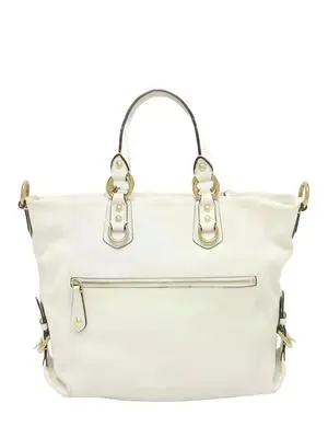 COACH Leather Tote Bag - White
