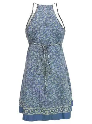 Chloé Cotton Printed Mini Dress - Blue