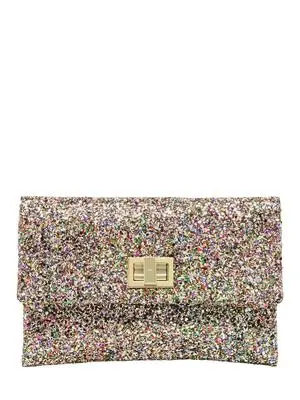 ANYA HINDMARCH Valorie Glitter Clutch - Neutrals