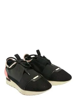 Balenciaga Race Runner Leather Sneakers - Black